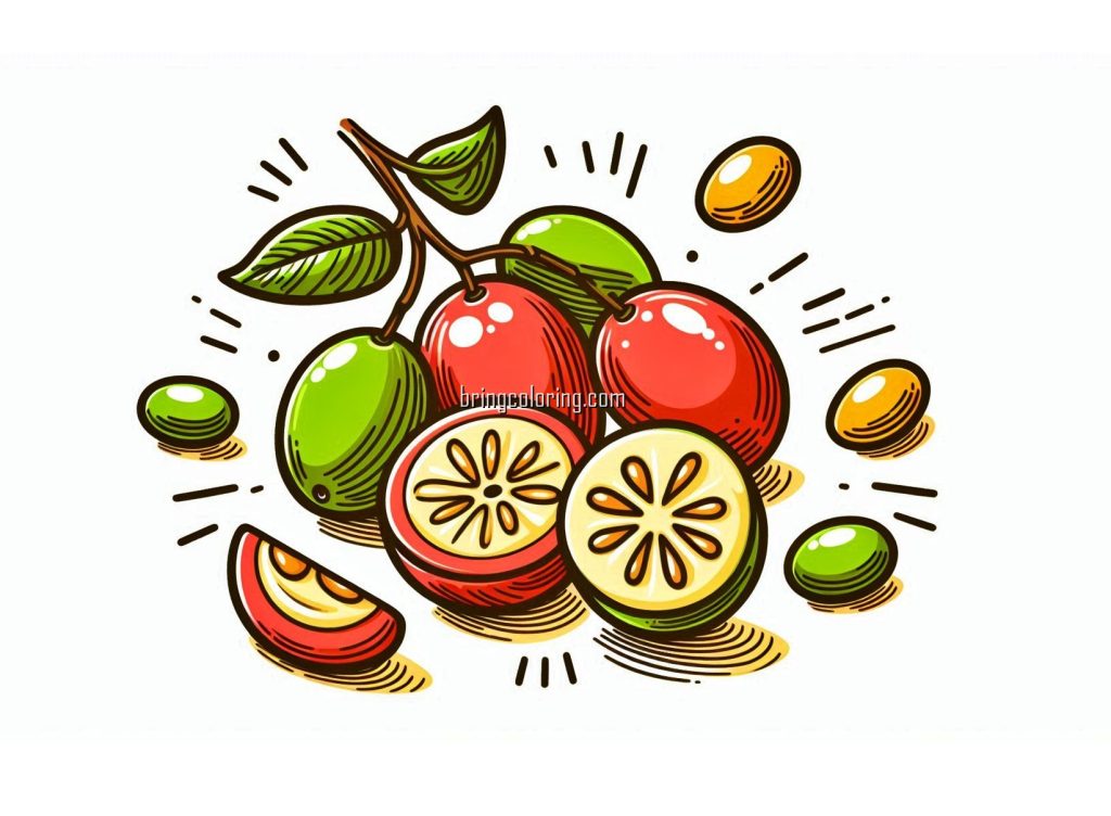 Unique and Nutritious Fruit Jujube Coloring Pages - Bringcoloring