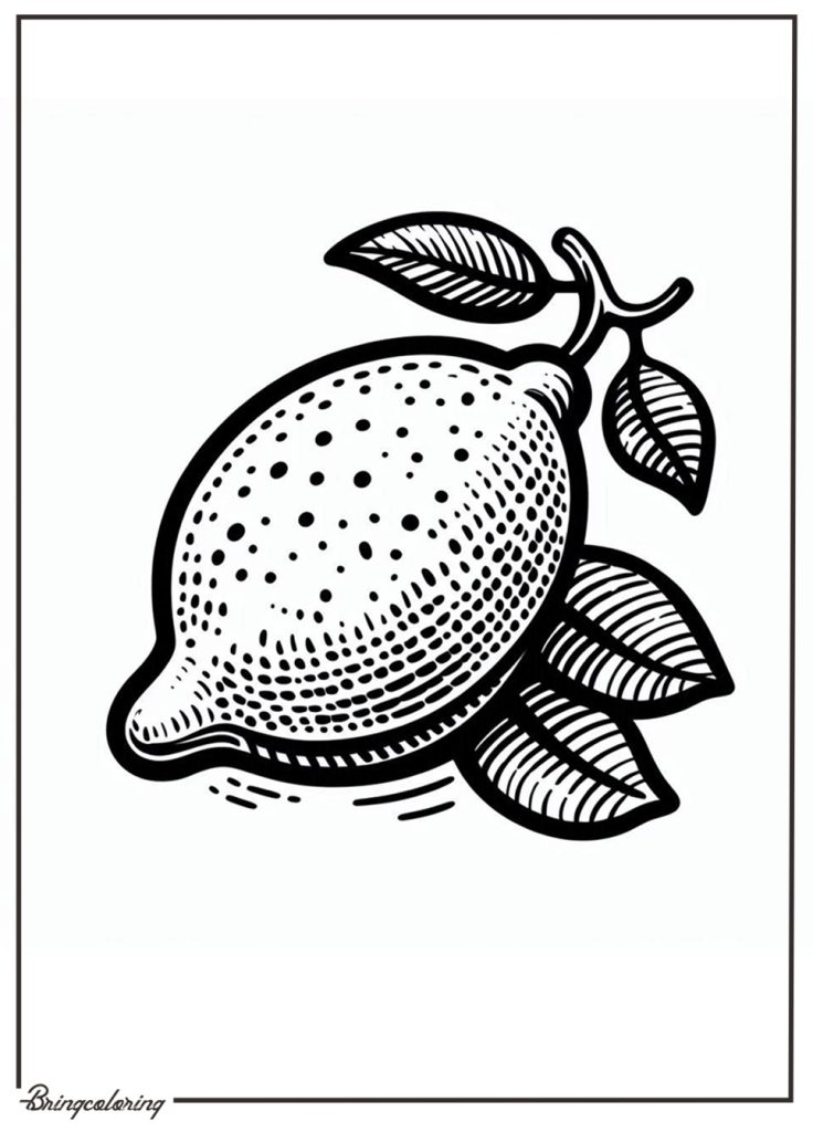 Popular Fresh Orange Fruits, Lemon Coloring Pages - Bringcoloring