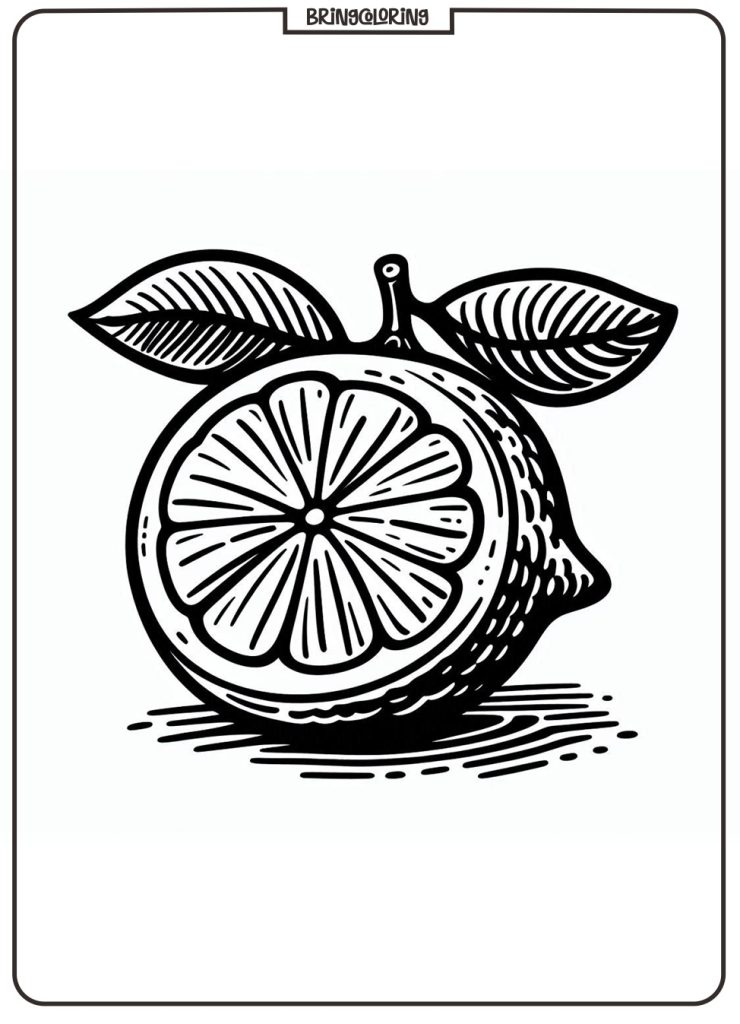 Popular Fresh Orange Fruits, Lemon Coloring Pages - Bringcoloring